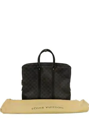 LOUIS VUITTON Porte Documents Voyage Damier Graphite Canvas Briefcase - Black