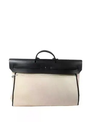 Hermès Graphic-print Leather-trim Tote Bag