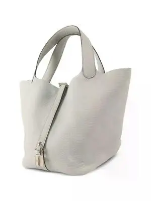Hermès 2021 Mm Picotin Leather Tote Bag - Grey