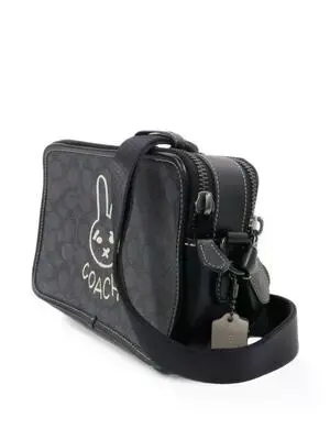 COACH Rabbit-print Leather Shoulder Bag
