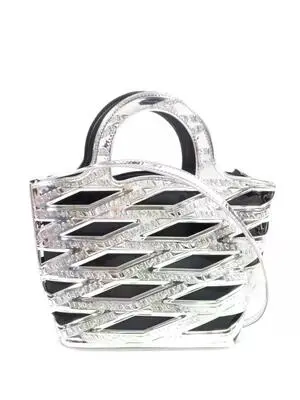 Balenciaga Neo Basket Logo-print Tote Bag - Silver