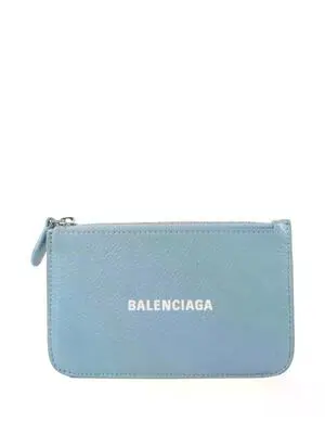 Balenciaga Logo-print Leather Coin Purse - Blue