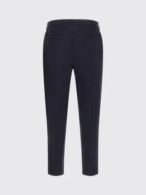 Zegna Slim Fit Cotton Tailored Trousers With Pleats - Blue
