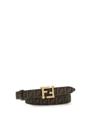 Fendi Reversible Belt With Ff Facquard Fabric - Black