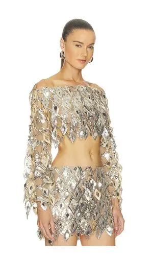 THE DOLLS HOUSE Luna Top In Metallic