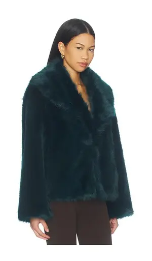 Retrofete Olsen Faux Fur Jacket In Green