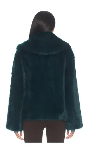 Retrofete Olsen Faux Fur Jacket In Green