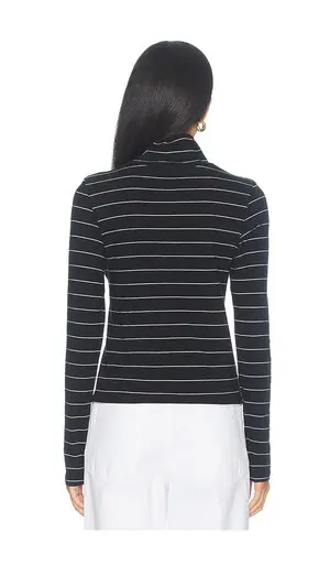 PERFECTWHITETEE Cindy Long Sleeve Turtleneck In Black