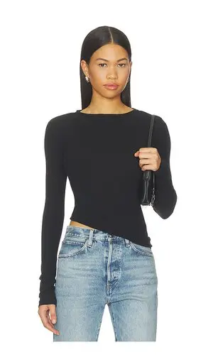 GRLFRND Sheer Crew Neck Tee - Black
