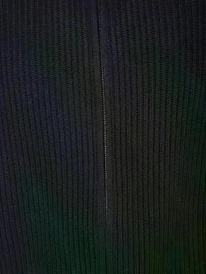 DELL'OGLIO Ribbed-knit Zip-up Cardigan