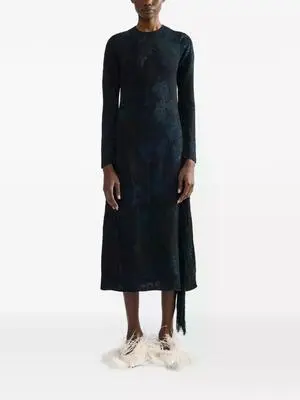 Erdem Floral-jacquard Fringe-trim Midi Dress