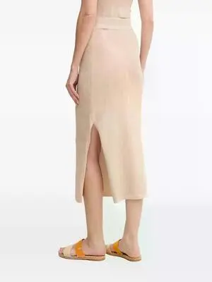 Dkny Ribbed Side-slit Midi Skirt
