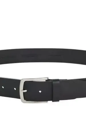 BOSS Italian-leather Belt With Logo-engraved Buckle