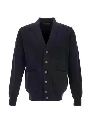 FILIPPO DE LAURENTIIS Merino Wool Cardigan - Blue