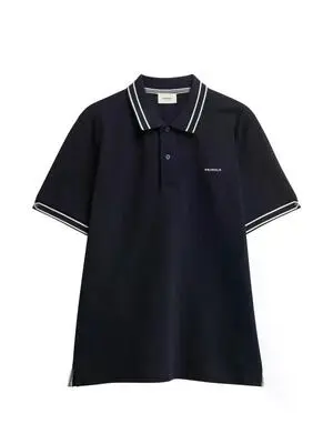 Pringle Of Scotland Jacquard-collar Piqué Polo Shirt - Blue