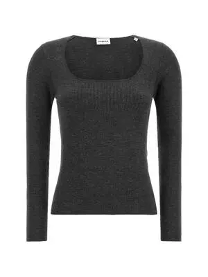 P.a.r.o.s.h Ribbed Square-neck Sweater - Grey