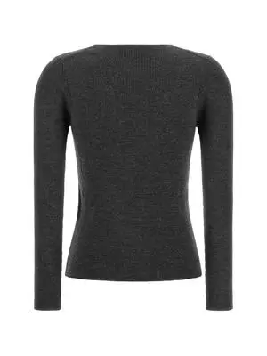 P.a.r.o.s.h Ribbed Square-neck Sweater - Grey