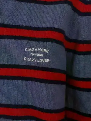 Giada Benincasa Crazy Lover Striped Embroidered Sweater