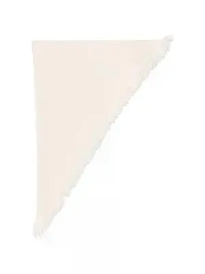 UMA WANG Fringed Triangle Scarf - Neutrals