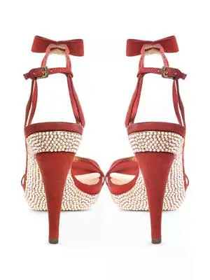 SERGIO ROSSI Crystal Embellished Platform Sandals