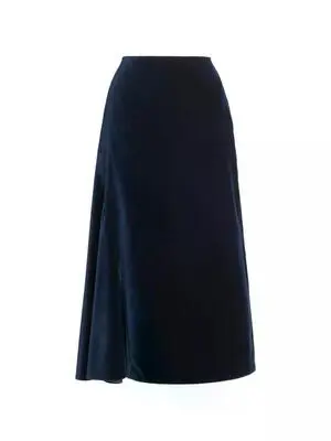 Erdem Velvet Draped Midi Skirt