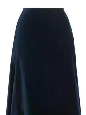 Erdem Velvet Draped Midi Skirt