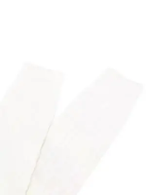 Eleventy Cable-knit Socks - Neutrals
