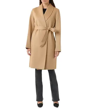 Sofia Cashmere Belted Wool & Cashmere Coat Camel
