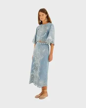 FARMRIO Skirt Richelieux Midi