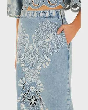 FARMRIO Skirt Richelieux Midi