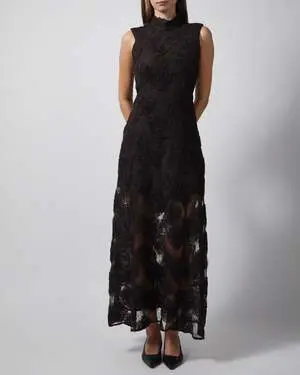 ROTATE BY BIRGER CHRISTENSEN Dress 3d Flower Maxi