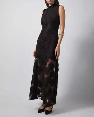 ROTATE BY BIRGER CHRISTENSEN Dress 3d Flower Maxi
