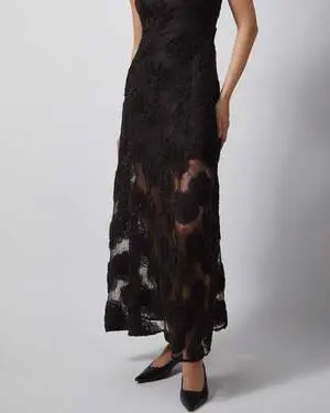 ROTATE BY BIRGER CHRISTENSEN Dress 3d Flower Maxi