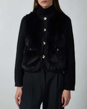 Moncler Cardigan Padded Alpaca & Wool Blend