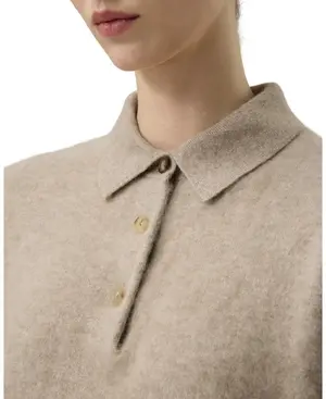 Lilysilk Brushed Cashmere Polo Sweater