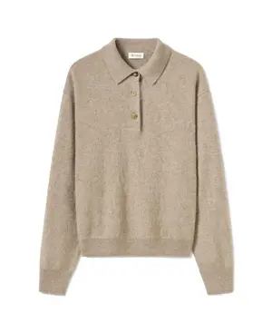 Lilysilk Brushed Cashmere Polo Sweater