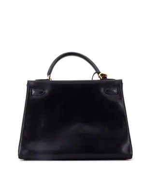 Hermès Kelly 32 Handbag Black Box Calf With Gold Hardware