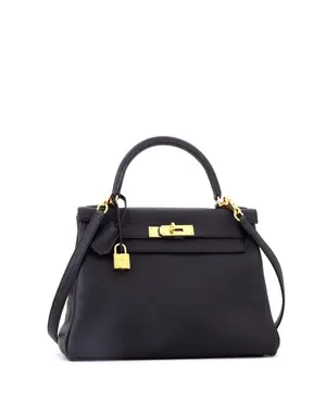 Hermès Kelly 28 Handbag Black Togo With Gold Hardware