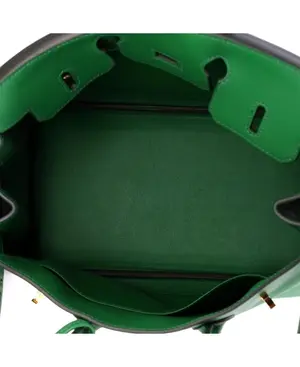 Hermès Birkin 25 Handbag Green Swift With Gold Hardware