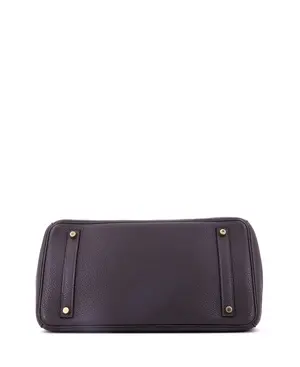 Hermès Birkin 35 Handbag Grey Clemence With Gold Hardware