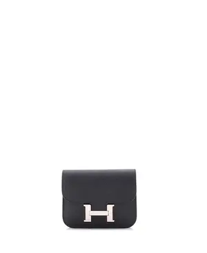 Hermès Constance Slim Wallet Epsom - Black