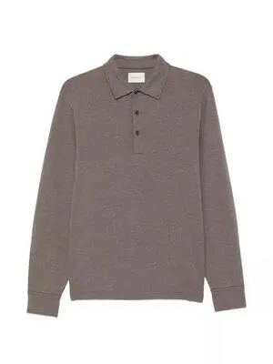 Gant Long-sleeved Polo Shirt - Brown