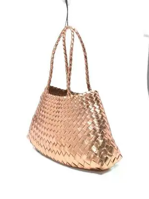 Dragon Diffusion Santa Croce Woven Metallic Leather Tote Bag