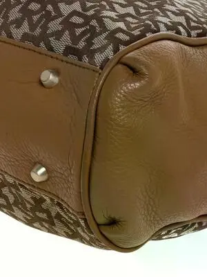 Dkny Monogram-pattern Leather-trim Tote Bag