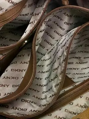 Dkny Monogram-pattern Leather-trim Tote Bag