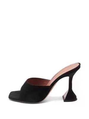 Amina Muaddi Lupita Suede Sandals - Black