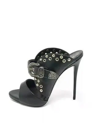 GIUSEPPE ZANOTTI Studded Buckle Sandals - Black