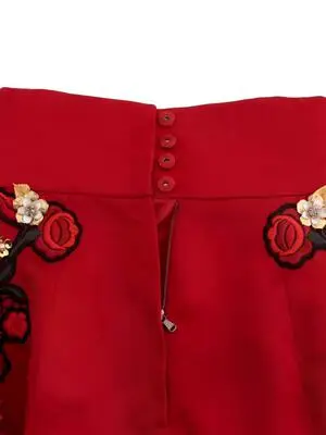Dolce & Gabbana Floral-embroidered Crystal-embellished Shorts