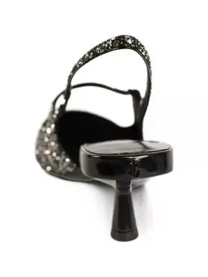 JIMMY CHOO Didi Glitter-effect Slingback Pumps