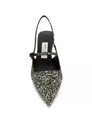 JIMMY CHOO Didi Glitter-effect Slingback Pumps
